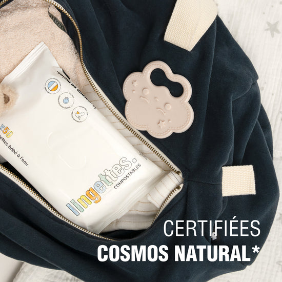 Lingettes nettoyantes bébé hypoallergéniques certifiées cosmos natural